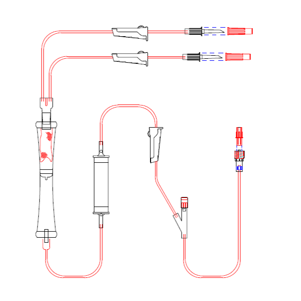 33.800 - Hand Pump Set, Dual Spike, 1 Port - Optimal Medical Products ...